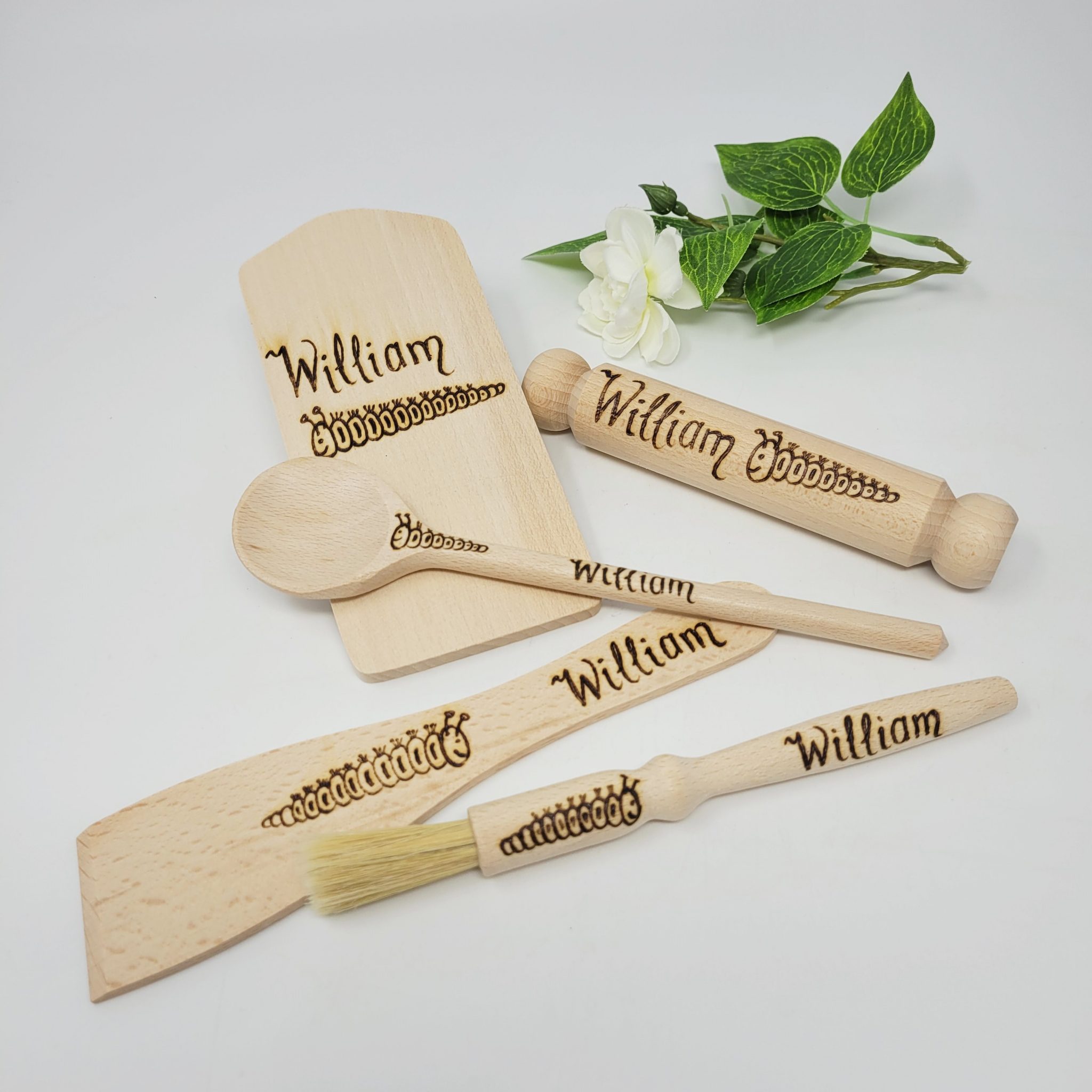 Personalised Childs Wooden Baking Set - Cove Calligraphy