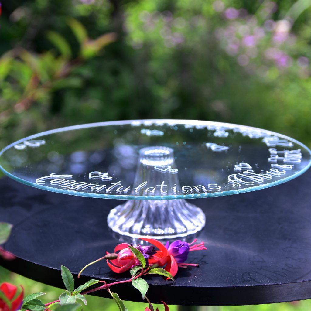 Personalised Glass Cake Stand