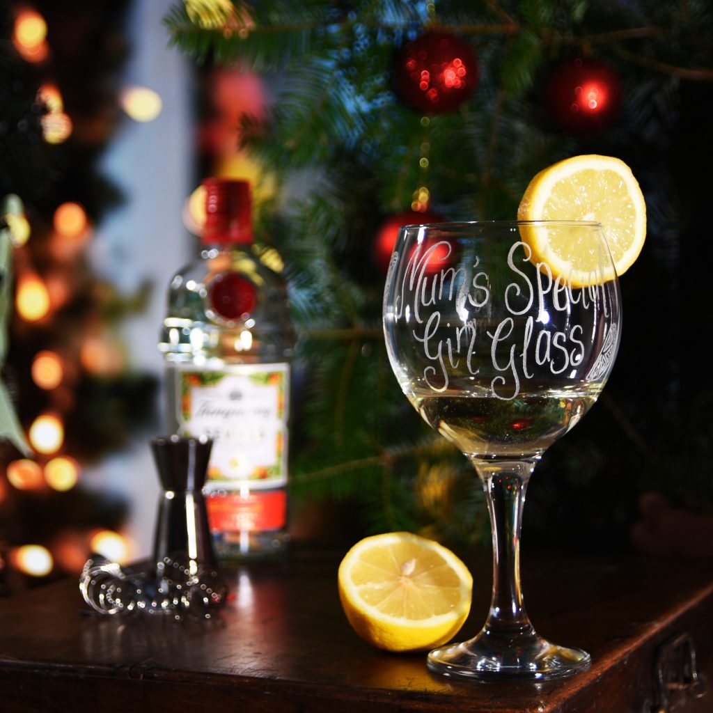 Personalised Christmas Gin Glass - Cove Calligraphy Cove Calligraphy