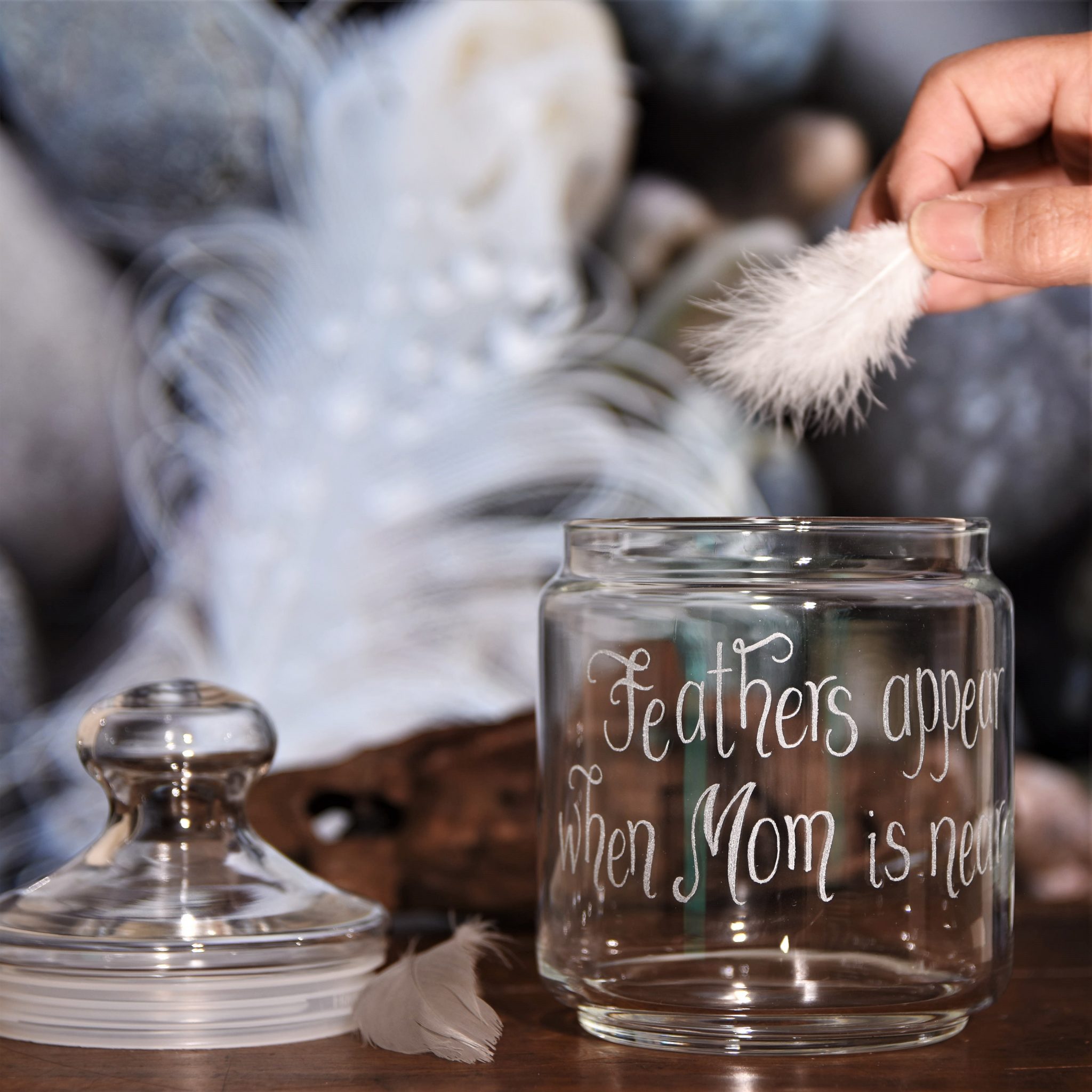Personalised Feather Collecting Jar - Cove Calligraphy