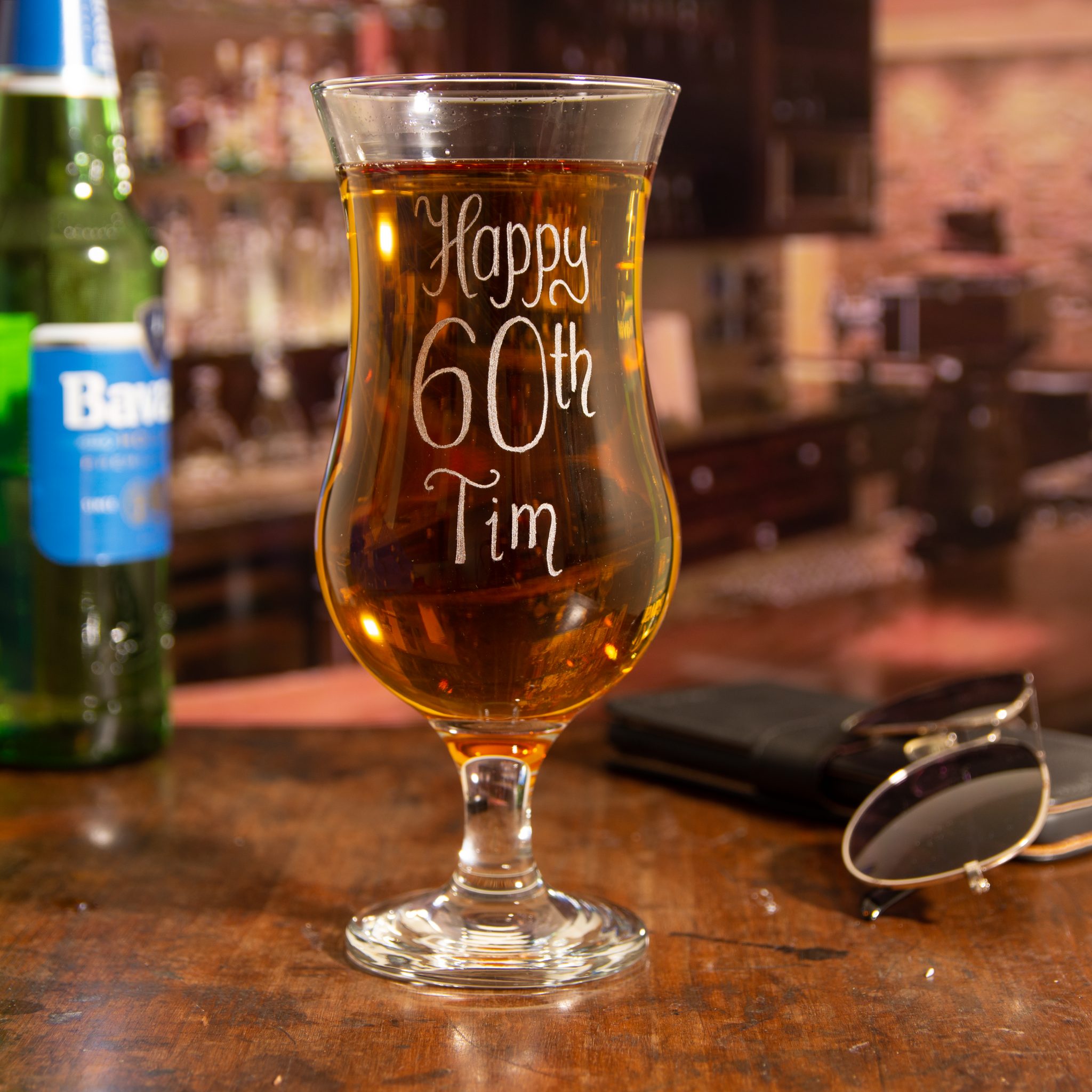 Personalised Pilsner Lager Glass - Cove Calligraphy