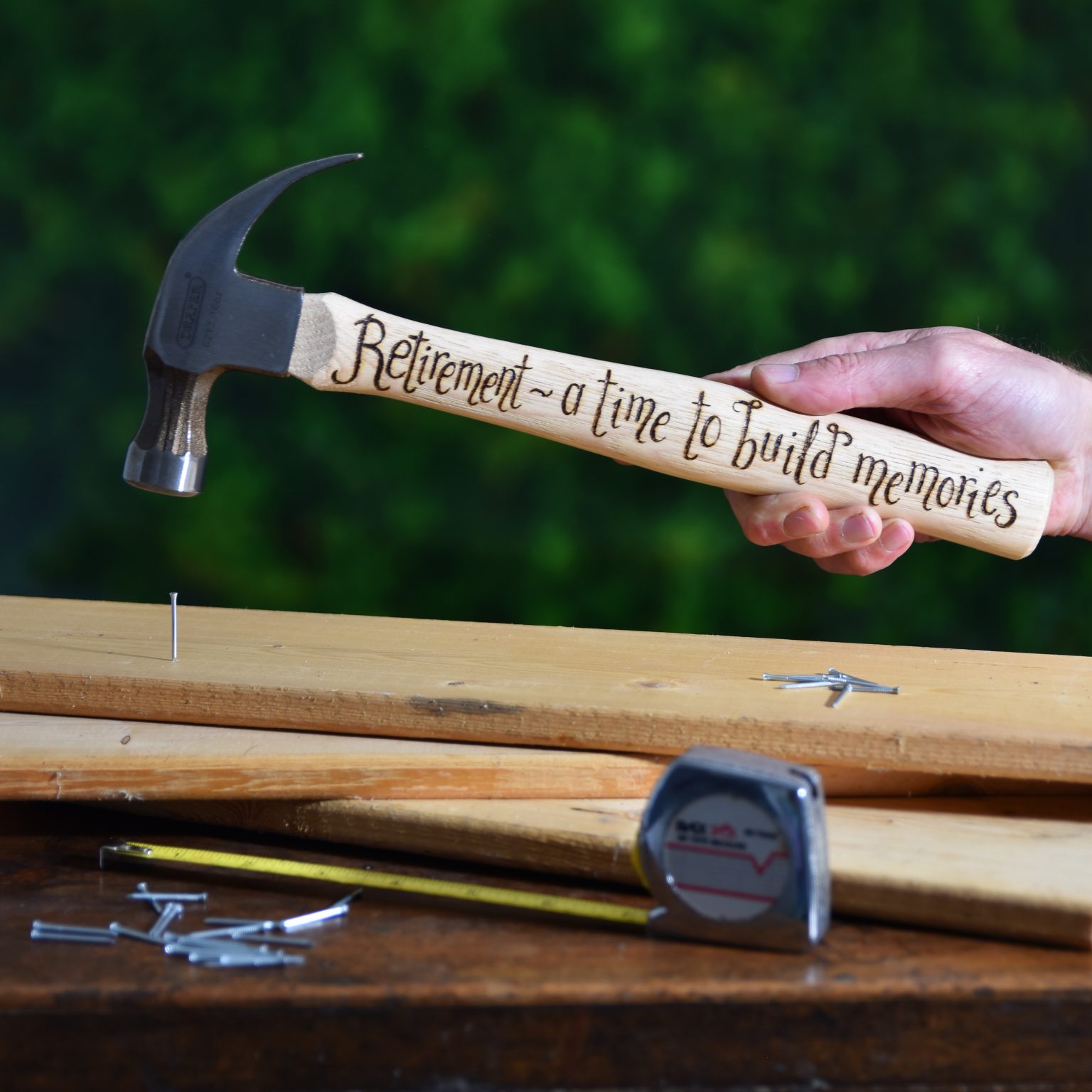 Personalised Retirement Hammer Gift - Cove Calligraphy